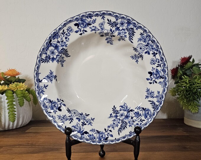 Blue Transferware, Mismatched Blue Plates, Devon Cottage, Pasta Bowl ...
