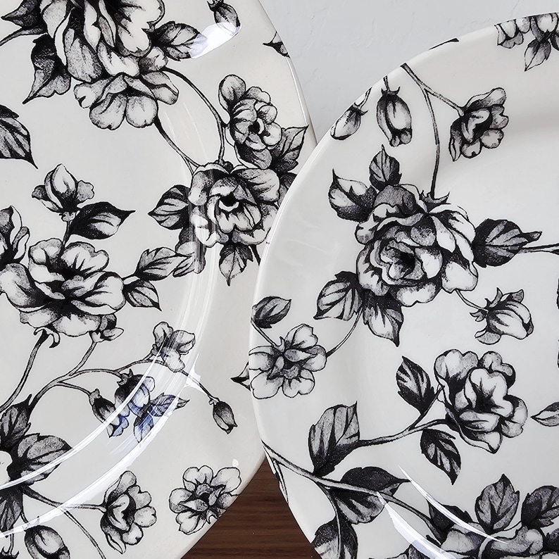 Gothic Black Toile Transferware, Dinner or Salad Plate, British ...