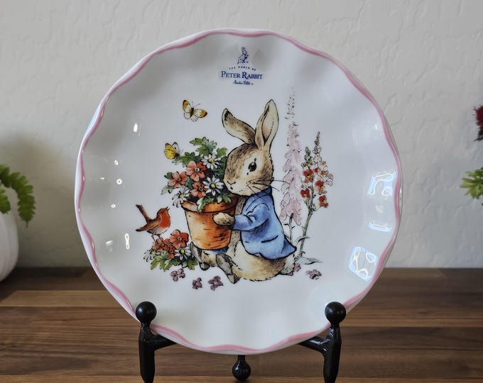 Peter Rabbit Dessert Plate, Vintage Style, Easter, Ceramic, Snack Plate ...