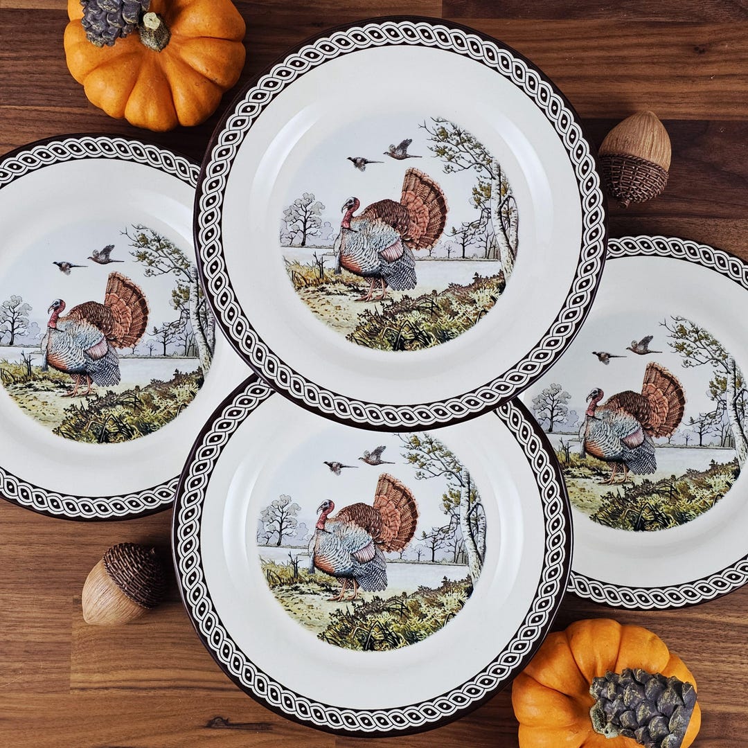 Legend Heritage Turkey Plates – Set of 4 - Ceramic Salad/dessert Plates ...