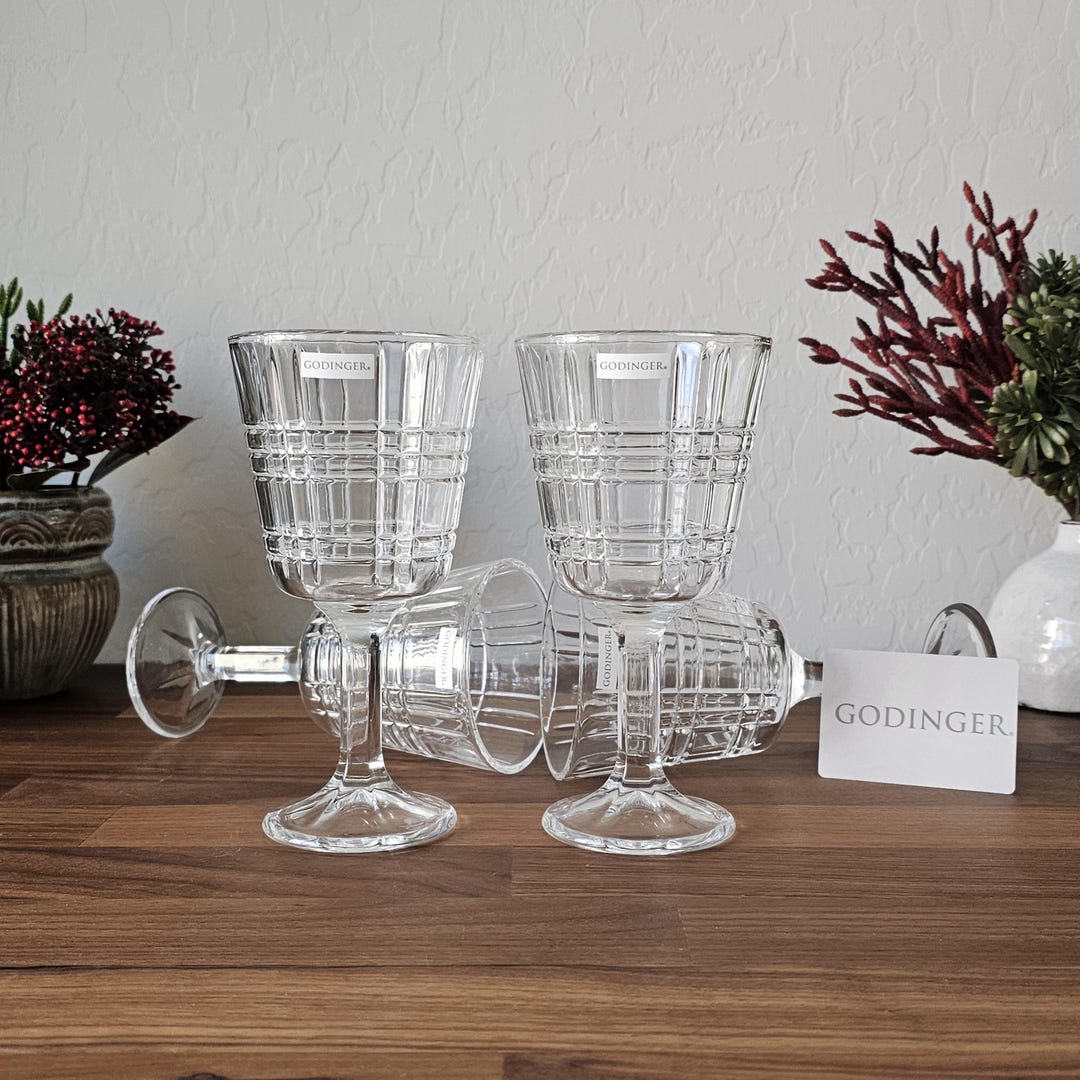 Godinger Boundary Crystal Goblets, Set of 4, Wedding, Bridal Shower ...
