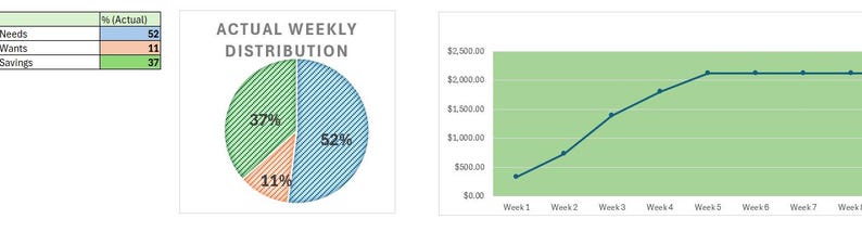 Weekly Based Budget Planner and Tracker (excel) - Etsy