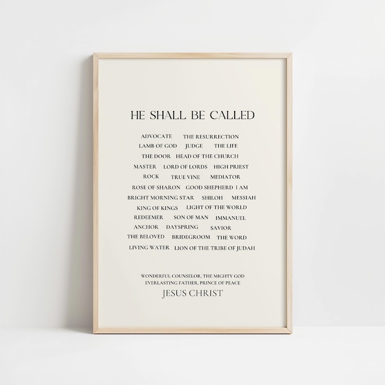 He Shall Be Called Digital Art Printable Names of Jesus Christmas Wall ...