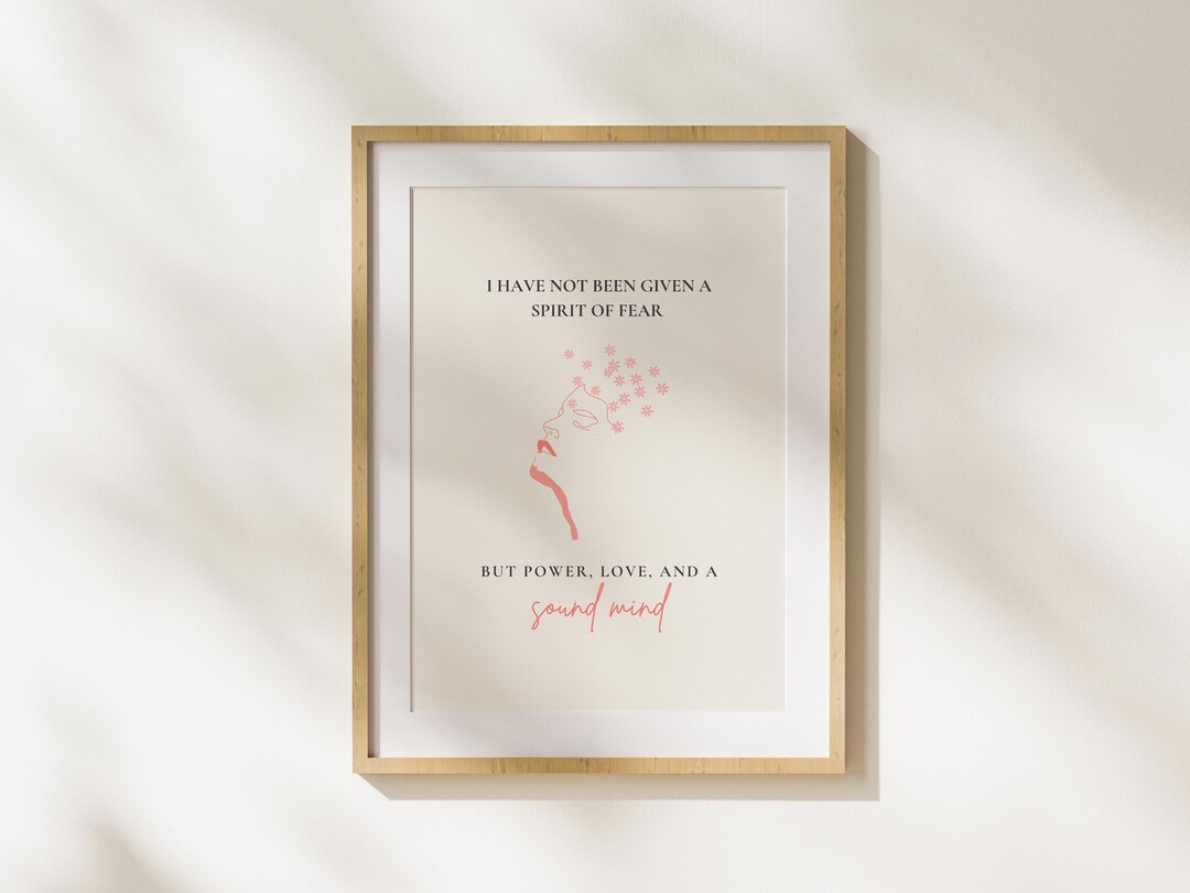 Sound Mind Bible Scripture Wall Art Vintage Christian Wall Prints Bible ...