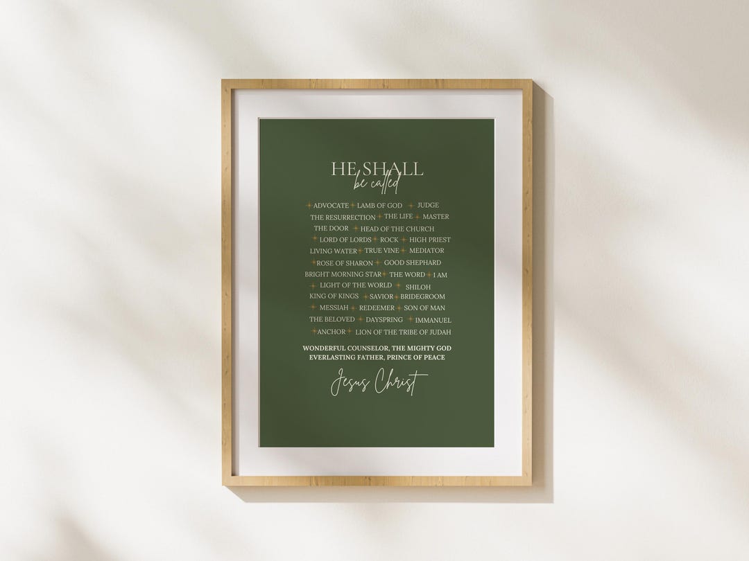 He Shall Be Called Digital Art Printable Names of Jesus Christmas Wall ...