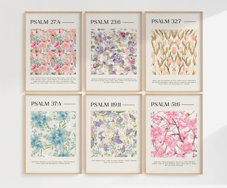 Psalm Scripture Wall Art Bundle Print Christian Poster Print Gallery ...