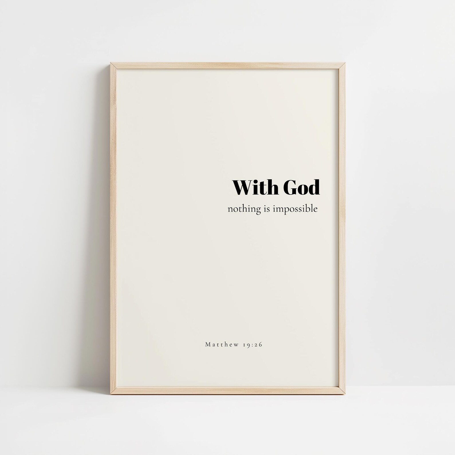 With God Nothing is Impossible Matthew 19:26 Minimalist Decor ...