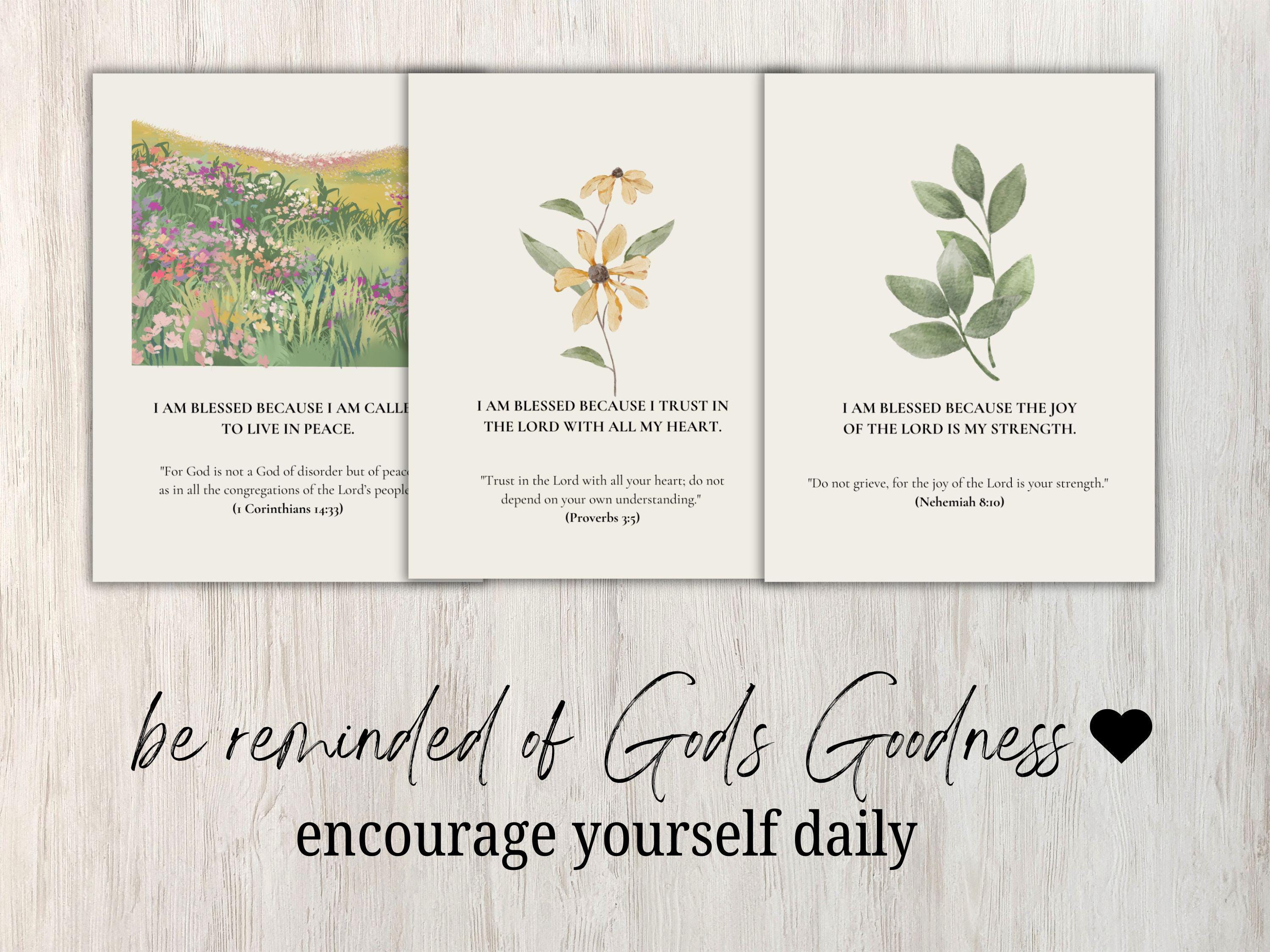 152 Bible Verse Affirmation Cards - Watercolor Scripture Prints (PDF ...