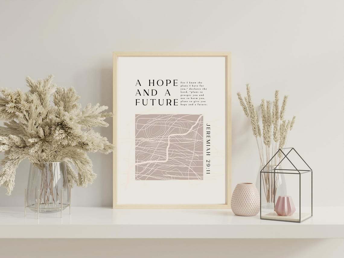 Jeremiah 29:11 Christian Minimalist Wall Art Prints Abstract Christian ...