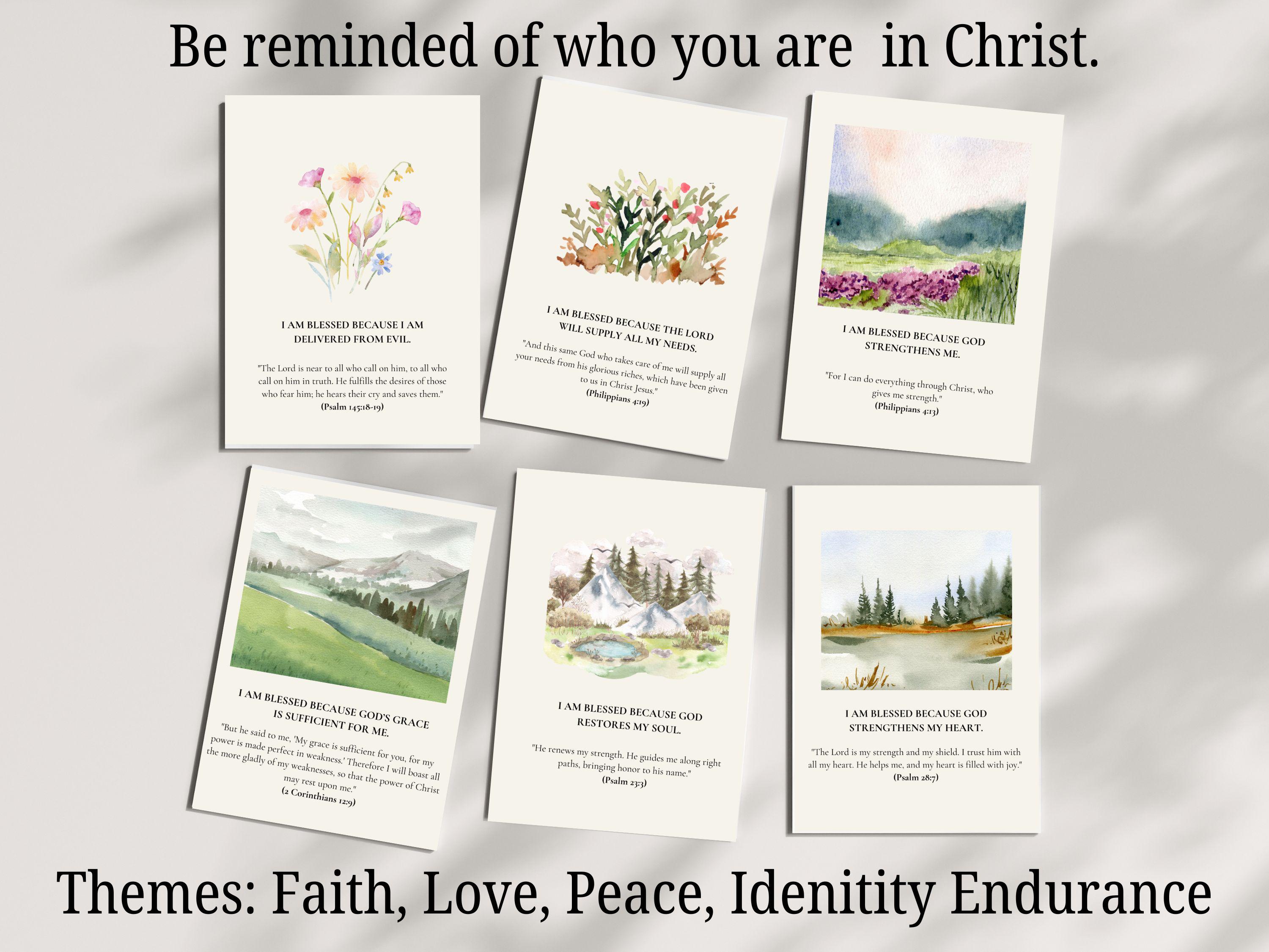 152 Bible Verse Affirmation Cards - Watercolor Scripture Prints (PDF ...