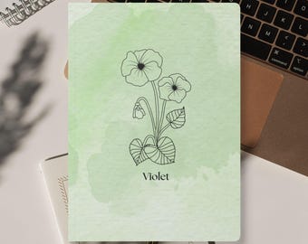 Birthflower, Custom Notebook, Birth Flower, Journal, Custom Notepad ...