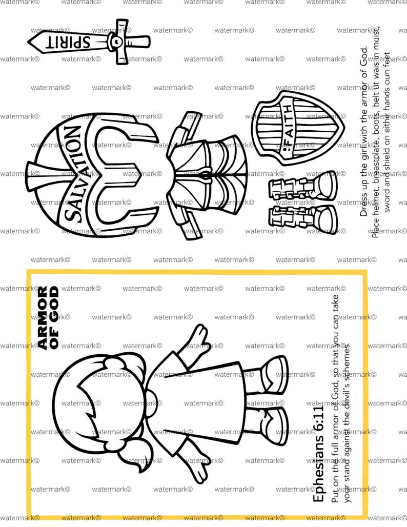 Armor of God Preschool Craft Pack | Bible Activities for Kids 3–6 ...