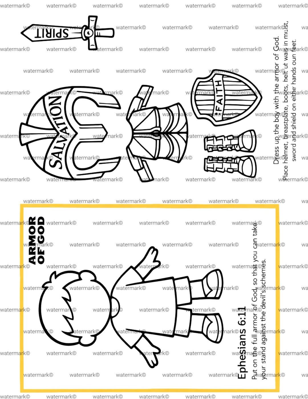 Armor of God Preschool Craft Pack | Bible Activities for Kids 3–6 ...