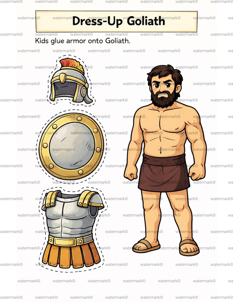 David & Goliath Bible Craft for Kids | Christian Printable Activity ...