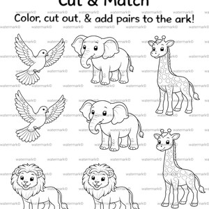 Noah’s Ark Preschool Craft | Bible Cut & Paste Activity | Two by Two ...