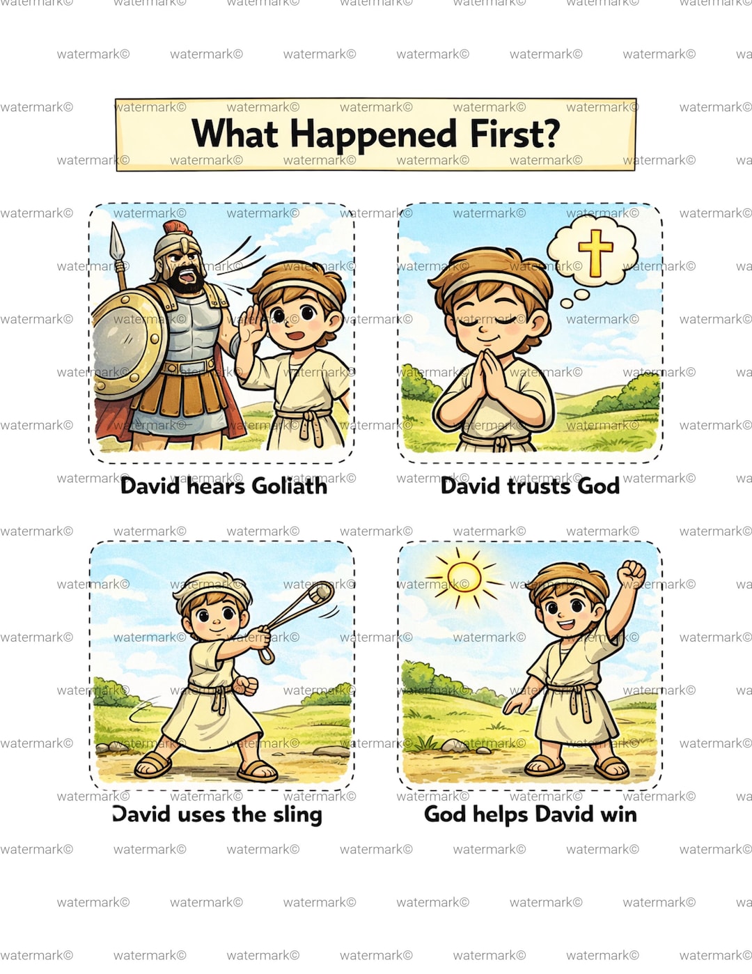 David & Goliath Bible Craft for Kids | Christian Printable Activity ...