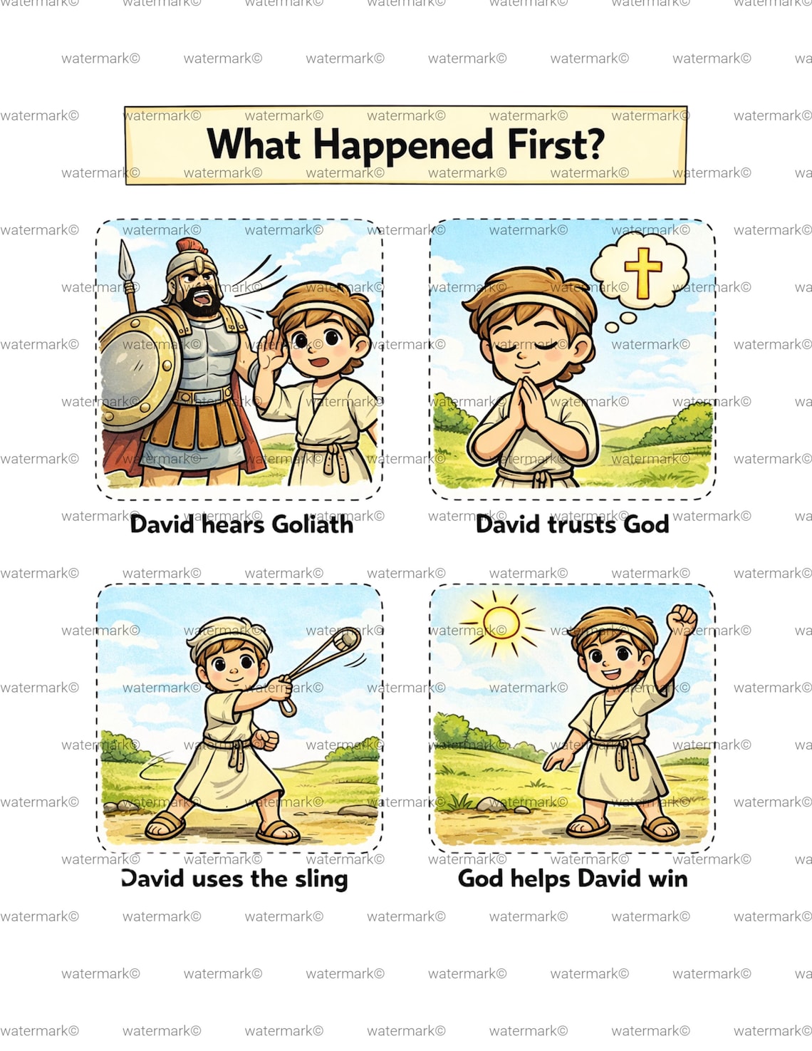 David & Goliath Bible Craft for Kids | Christian Printable Activity ...