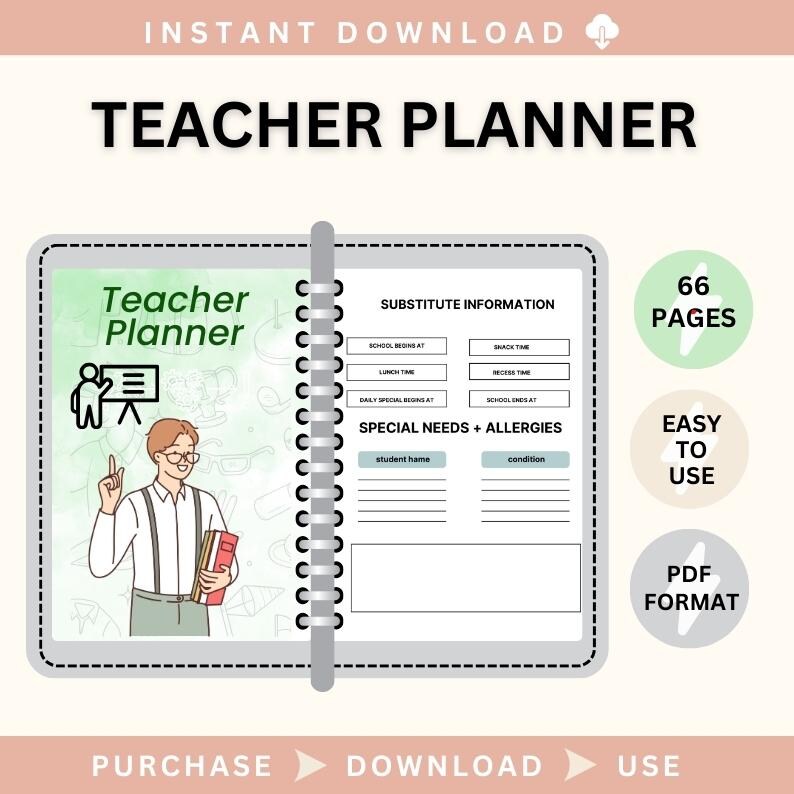 2024 Teacher Planner / Digital Teacher Planner / Teacher Planner ...