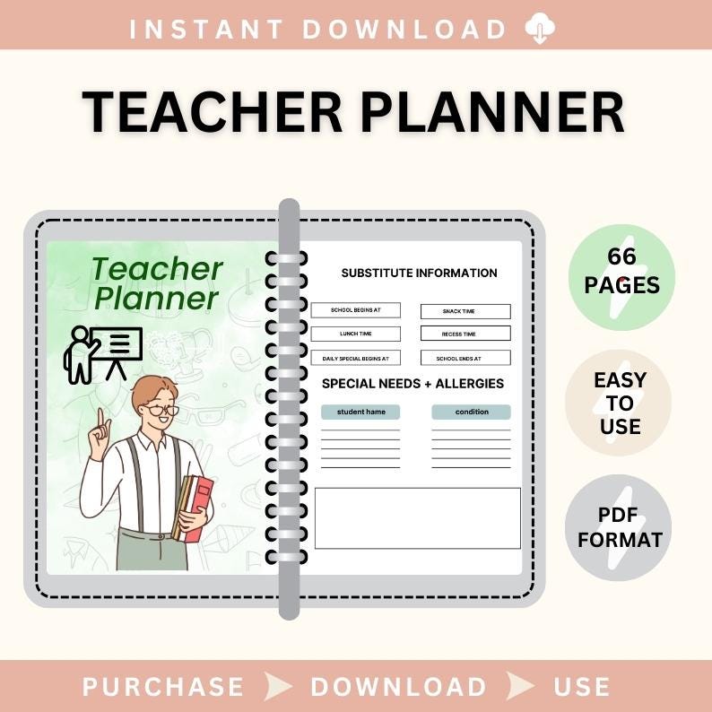 2024 Teacher Planner / Digital Teacher Planner / Teacher Planner ...