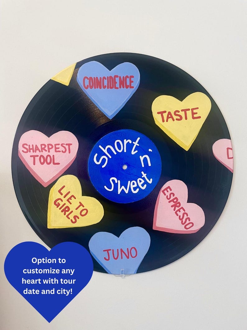 SC Short N Sweet Custom Tour Concert Hand Painted 12 Inch Vinyl Record ...