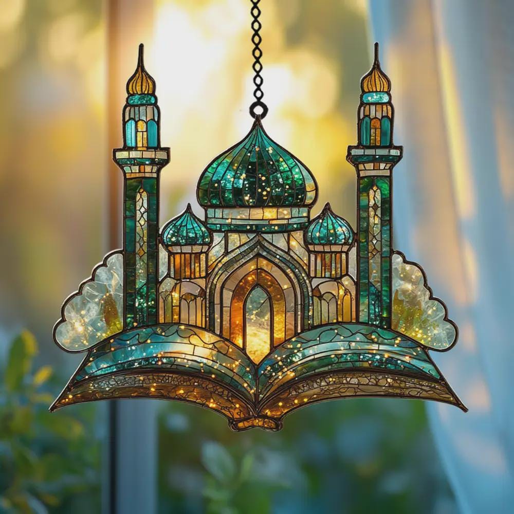 Mosque Dome Acrylic Suncatcher - Faux Stained Glass Window Hanging for ...