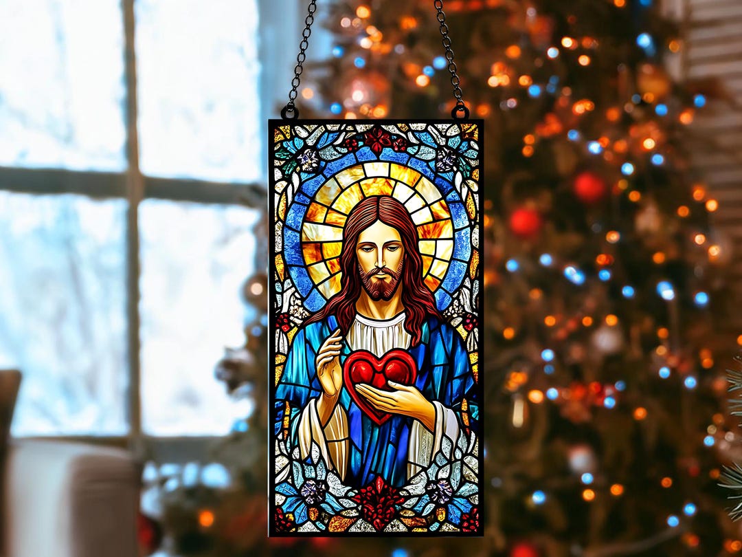 Jesus Christ Window Hanging Suncatcher Christian Suncatcher Gift ...