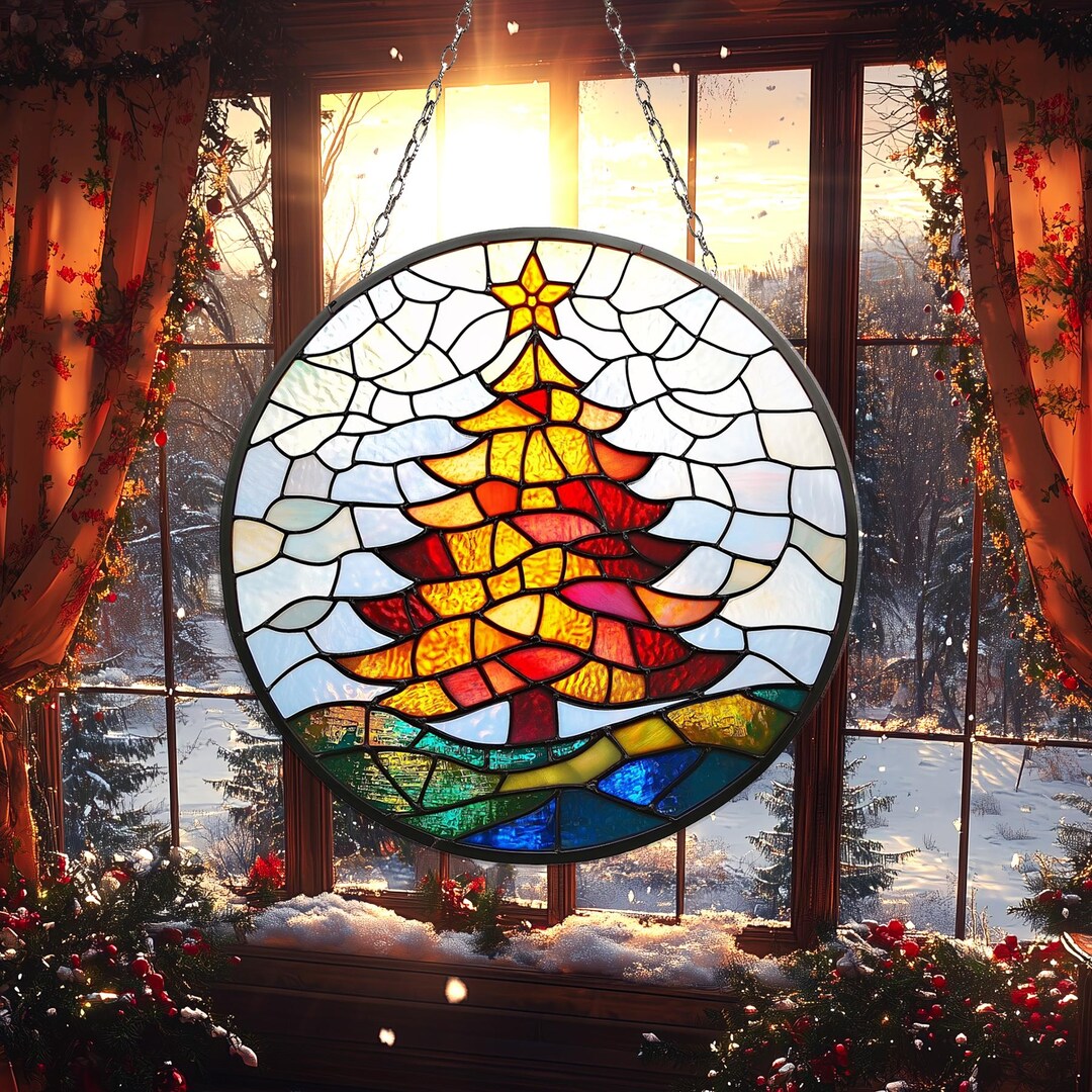 Christmas Tree ACRYLIC SUNCATCHER Christmas Tree ACRYLIC Window Hanging ...