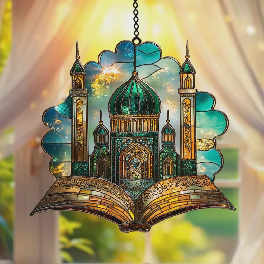 Mosque Dome Acrylic Suncatcher - Faux Stained Glass Window Hanging for ...