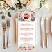 Floral Bridal Shower Menu Template, Bridal Shower Menu Template Canva ...
