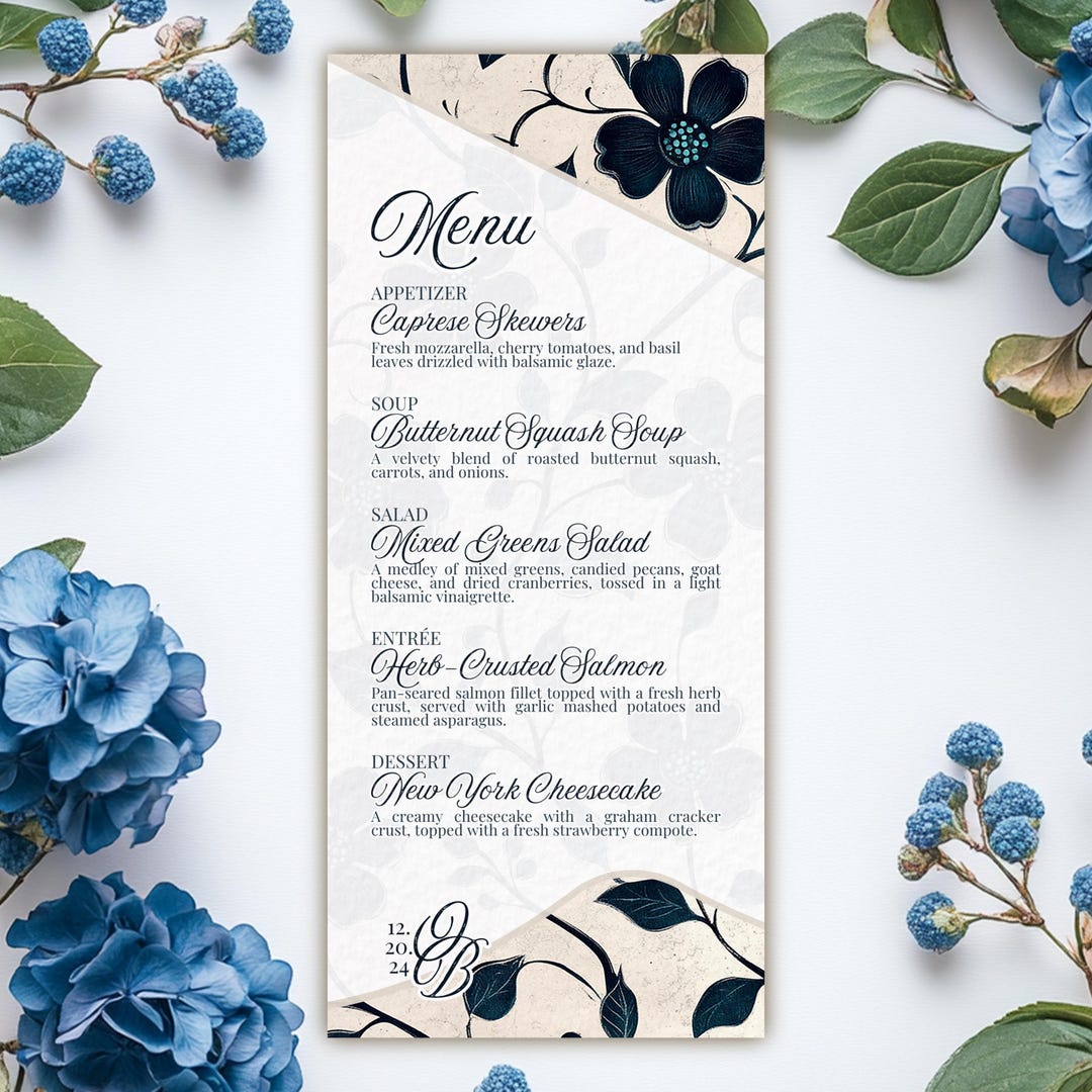 Menu Cards, Menu Template, Menu Template Download, Menu Template Canva ...