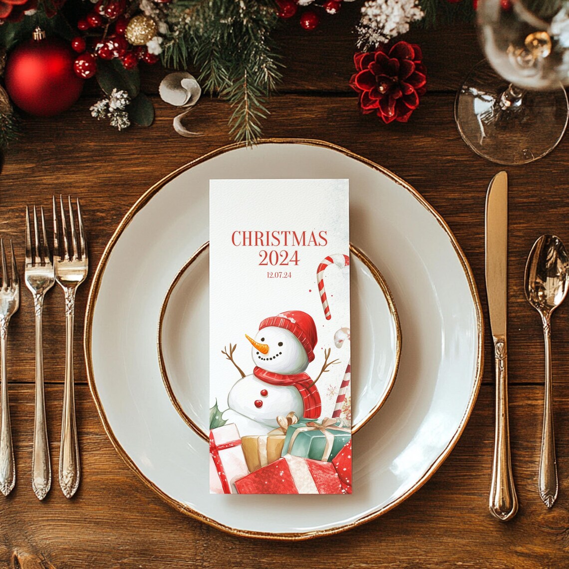 Christmas Menu, Christmas Menu Template, Christmas Menu Card Template ...