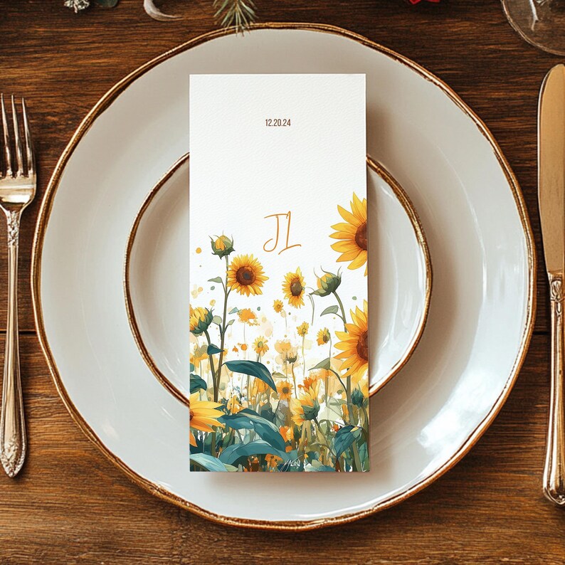 Digital Menu Cards Template, Elegant Menu Templates, Wedding Menu ...