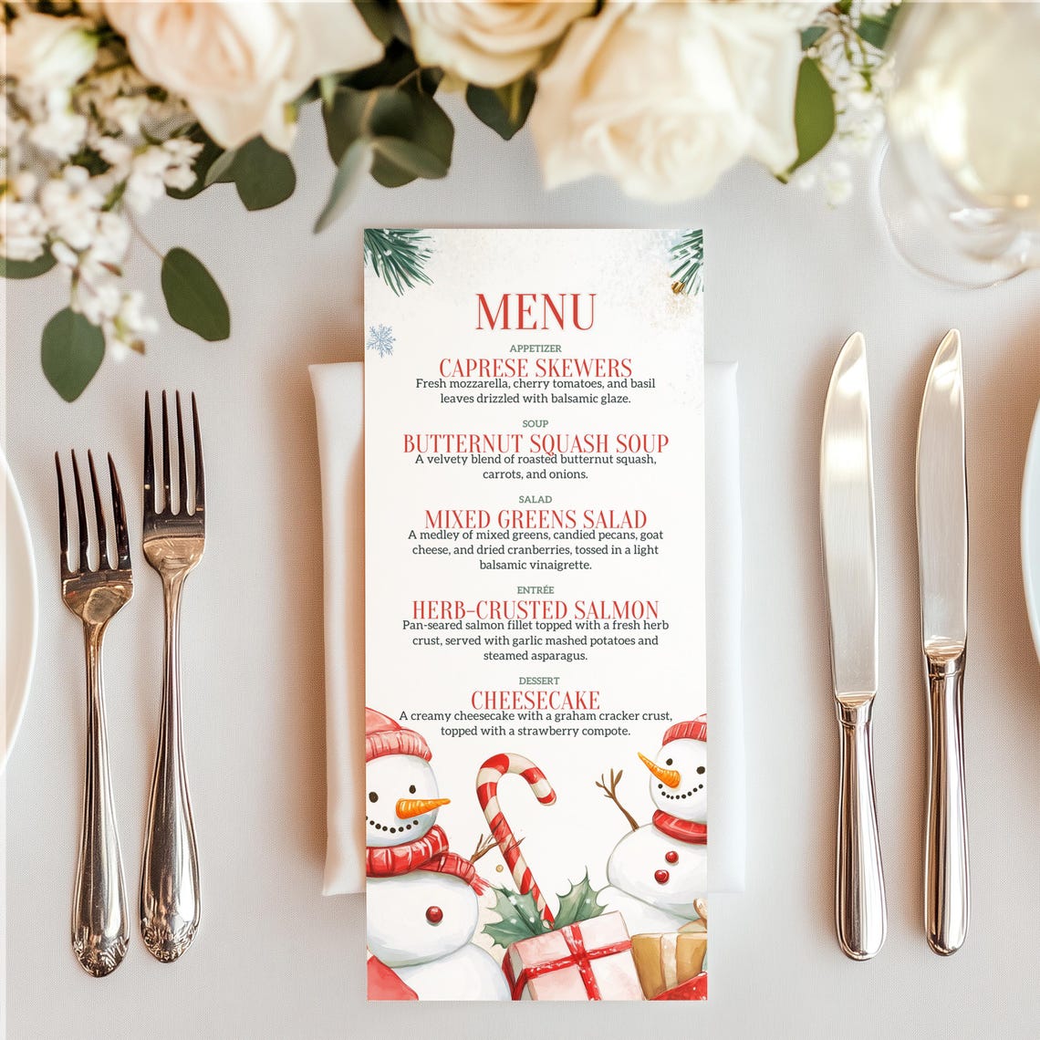 Christmas Menu, Christmas Menu Template, Christmas Menu Card Template ...