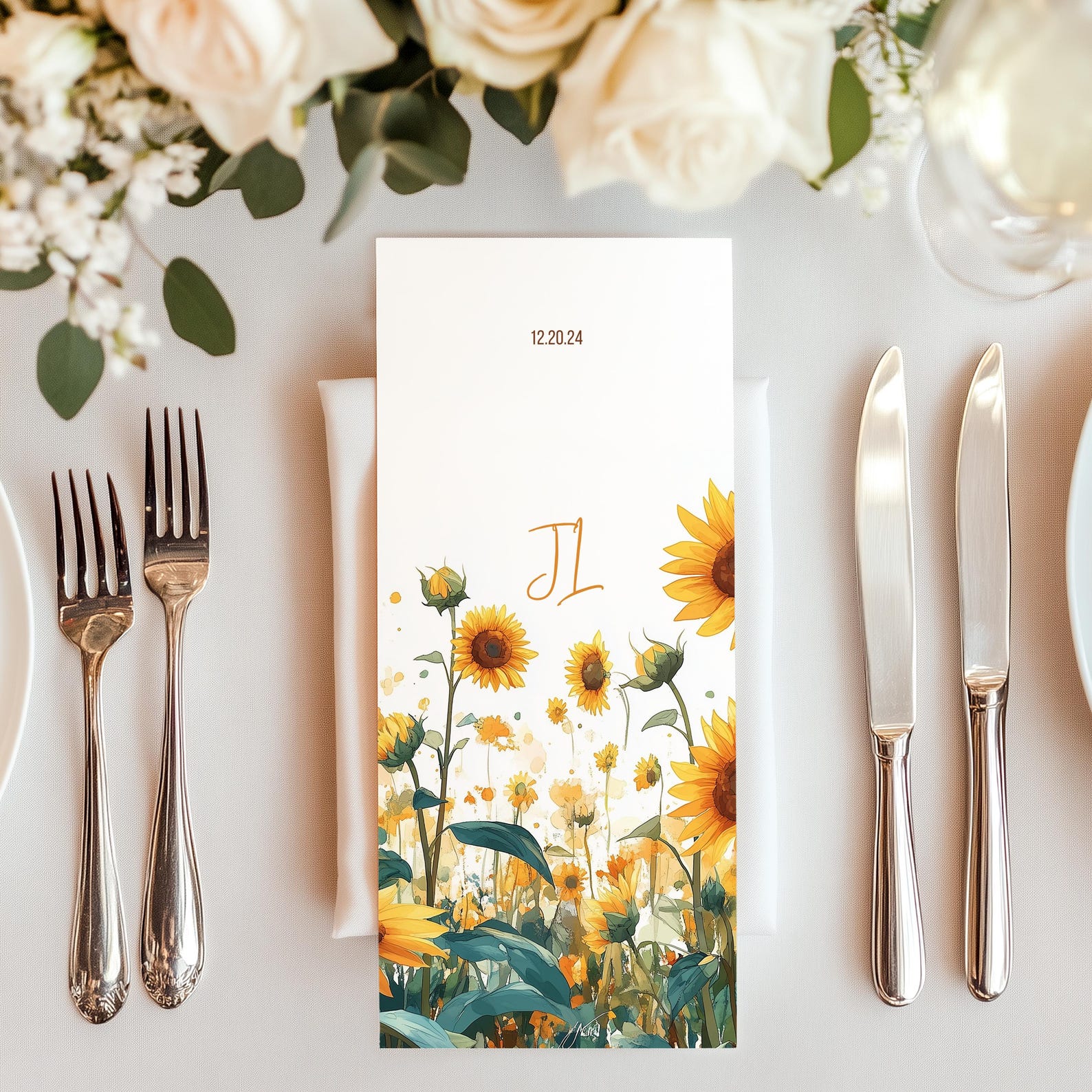 Digital Menu Cards Template, Elegant Menu Templates, Wedding Menu ...