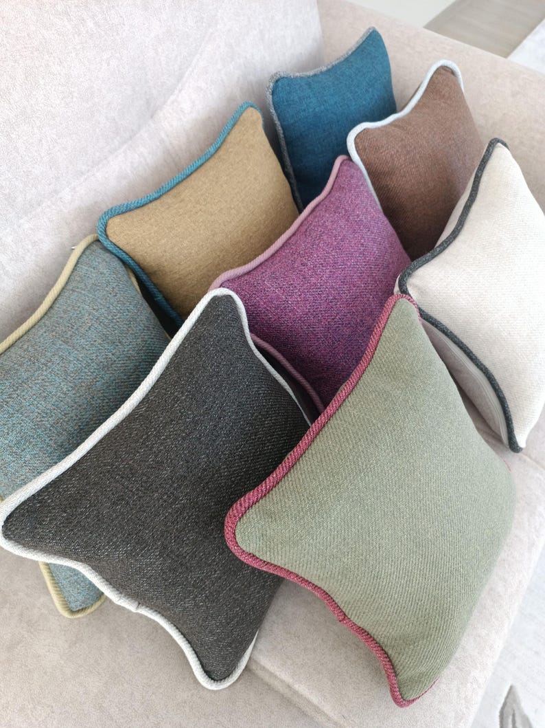 Linen Piping Pillow Cover: Custom Corded Pillow Case - Etsy