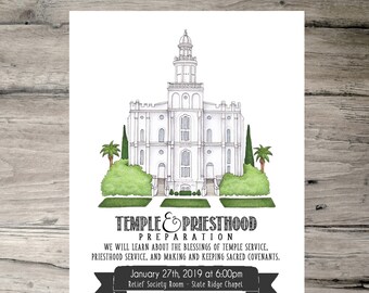Editable LDS Temple and Priesthood Preparation Meeting Printable ...