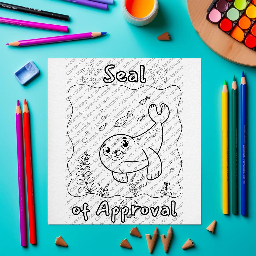 Seal of Approval Coloring Page, Under the Sea Theme, Ocean Fun, Ocean ...