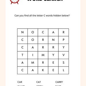 The Letter C Activity Book Age 4-6yr - Etsy