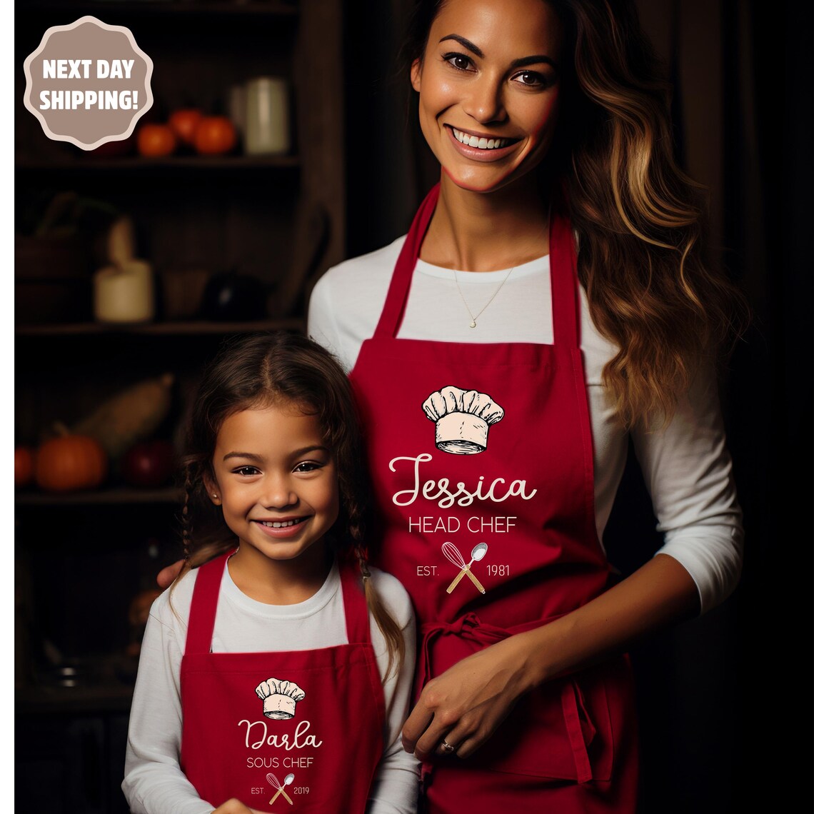 Custom Head & Sous Chef Apron, Personalized Apron, Kitchen Apron ...