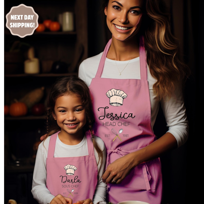 Custom Head & Sous Chef Apron, Personalized Apron, Kitchen Apron ...