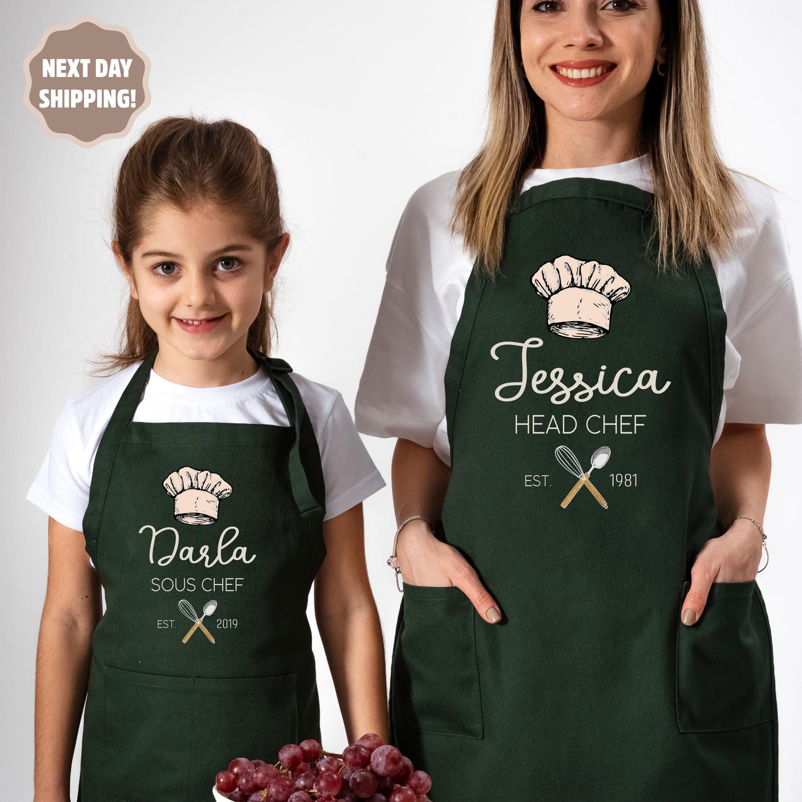 Custom Head & Sous Chef Apron, Personalized Apron, Kitchen Apron ...