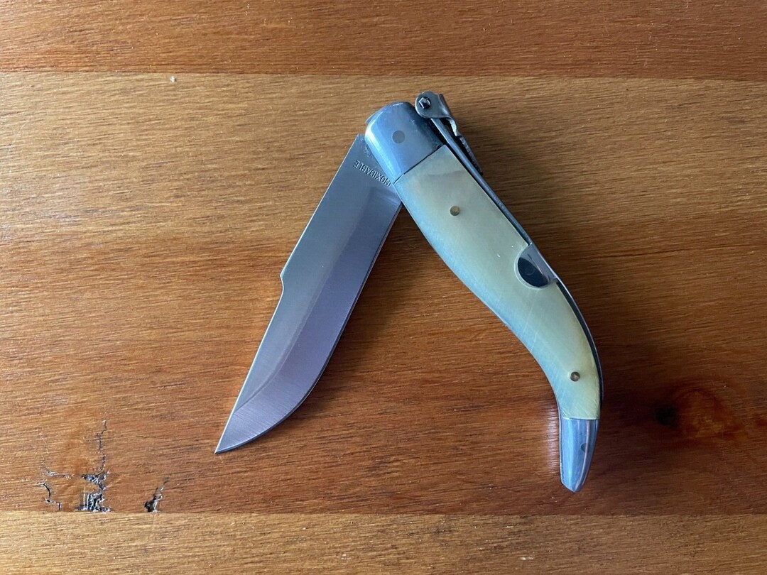 3.14” Stainless Steel Blade Spanish Navaja Pocket Knife Bull Horn ...