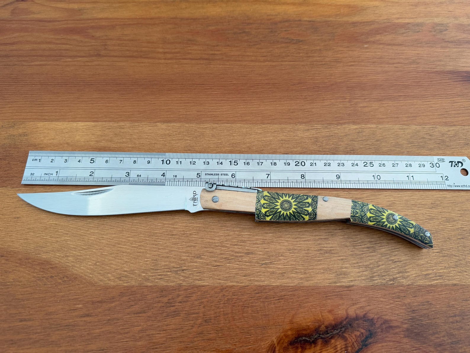 5" Arabian Style Navaja With Ratchet Pocket Knife Maple Wood Handle ...