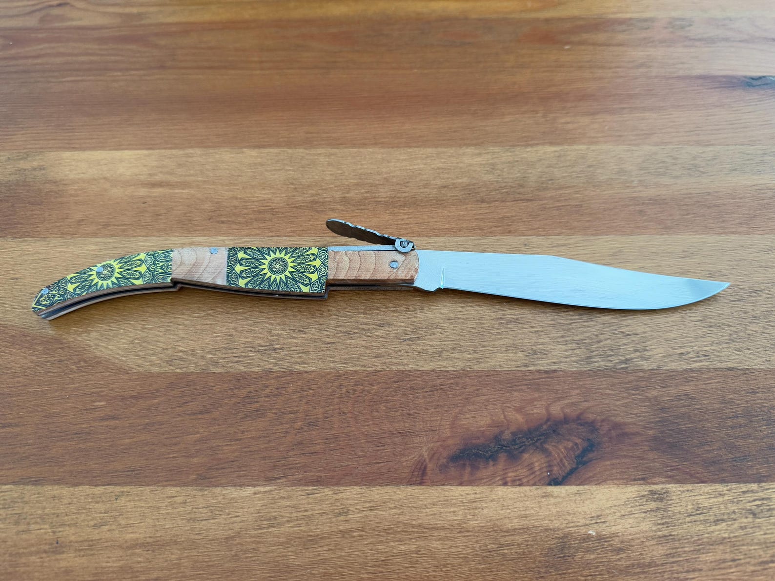 5" Arabian Style Navaja With Ratchet Pocket Knife Maple Wood Handle ...