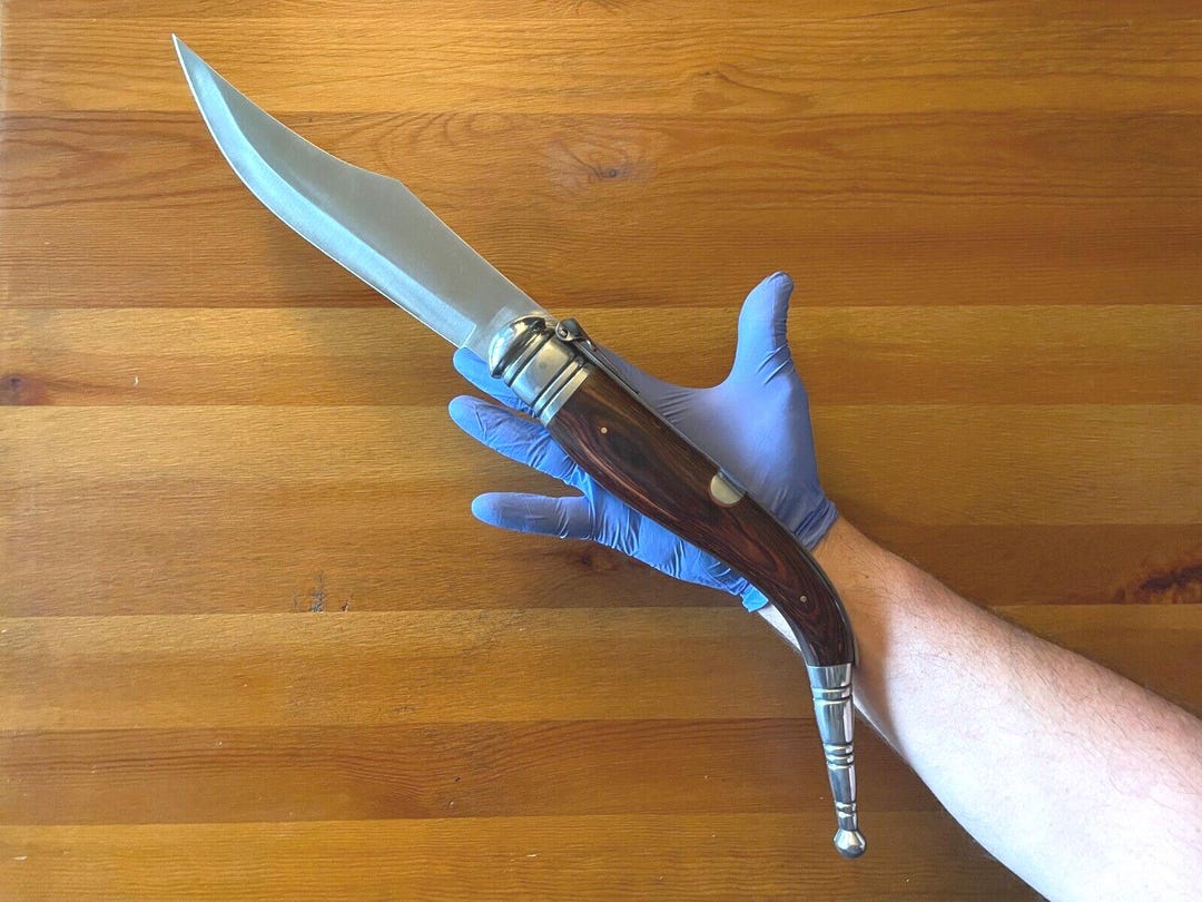 9" Giant Navaja Sevillana Folding Pocket Knife Red Wood Scales From ...