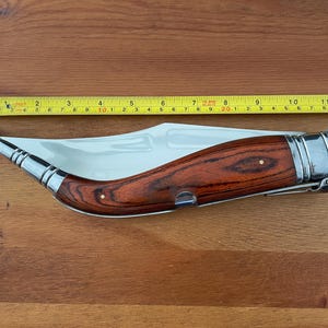 9" Blade Giant Navaja Sevillana Folding Knife Red Wood Scales With ...