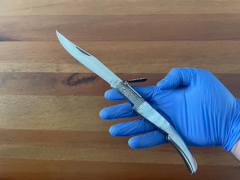 5.1" Arabian Style Navaja With Ratchet Pocket Knife White Acrylic ...