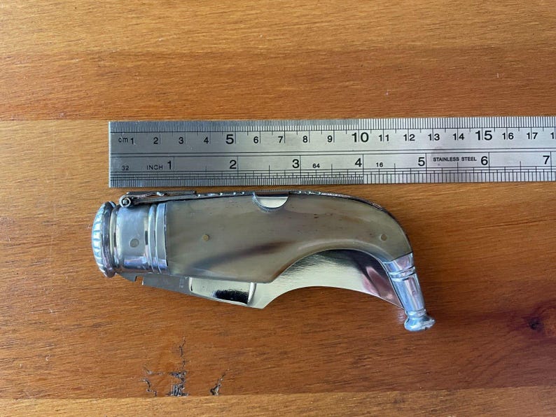 3.5" Spanish Navaja Capaora Pocket Knife Bull Horn Scales Handmade ...