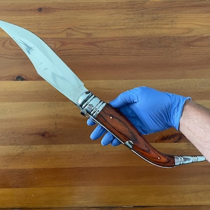 9" Blade Giant Navaja Sevillana Folding Knife Red Wood Scales With ...