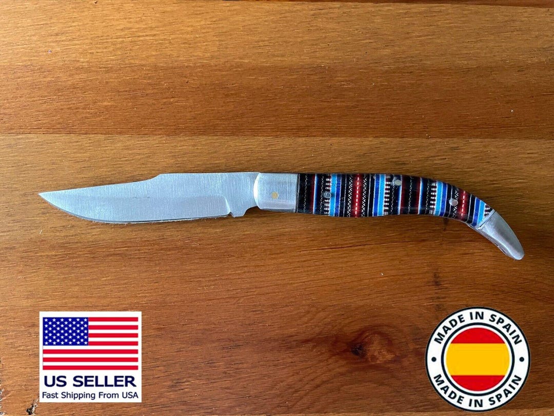 3.14" Manchegan Spanish Navaja Piston Pocket Knife Plastic Scales - USA ...